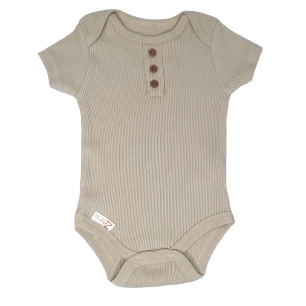 BS4500-BI: Biscuit Ribbed Bodysuit (0-3 Months)