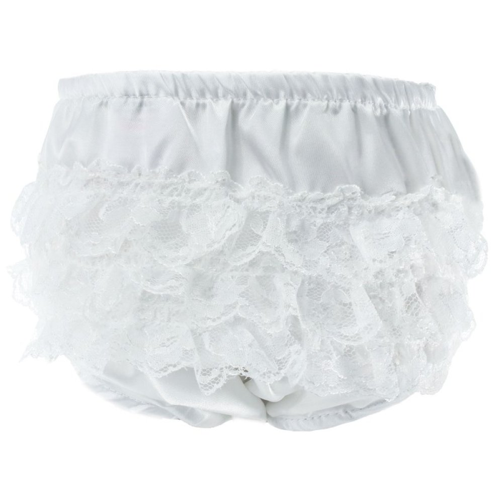FP04-SC: Cream Satin Frilly Pant (0-12 Months)