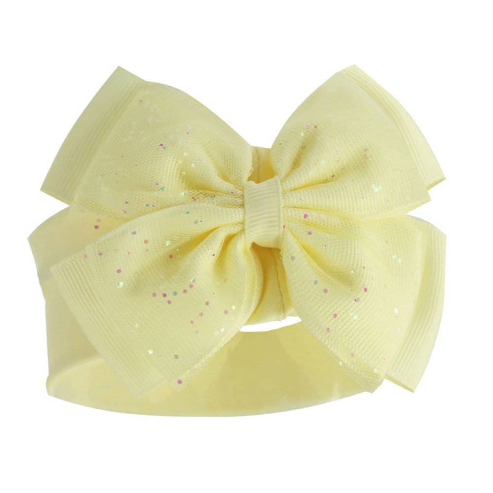 HB92-LEM: Lemon Headband w/Glitter Bow